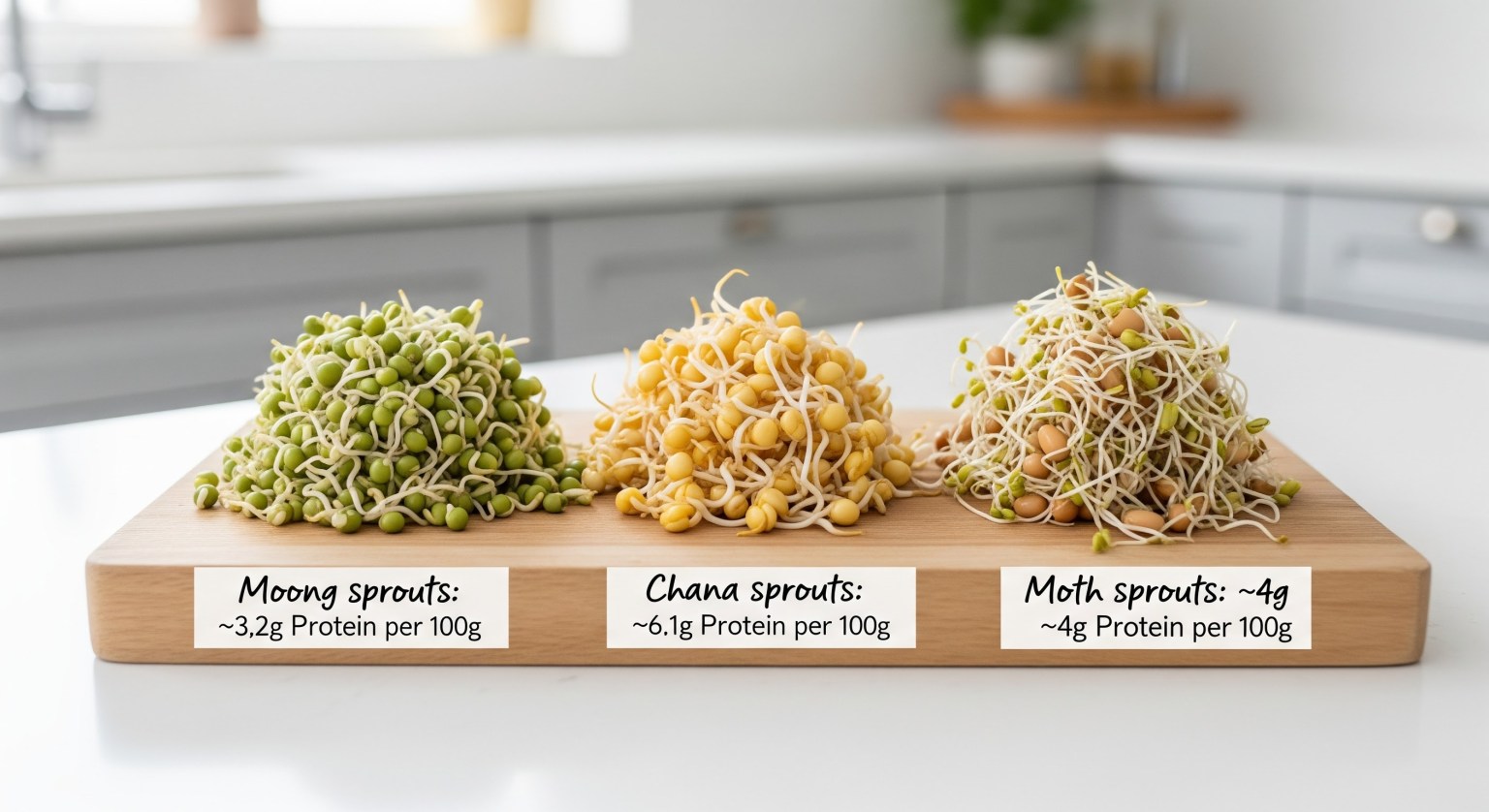 How Much Protein Is in Sprouts? Moong, Chana & Mixed Sprouts Protein ...